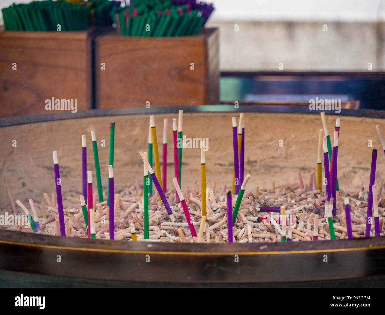 Religious incense sticks at a Japanese Temple - TOKYO / JAPAN - JUNE 12 ...