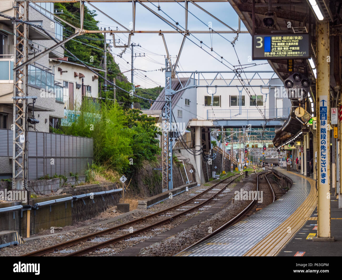 The railway tracks and platforms at Kamakura Station - TOKYO / JAPAN ...