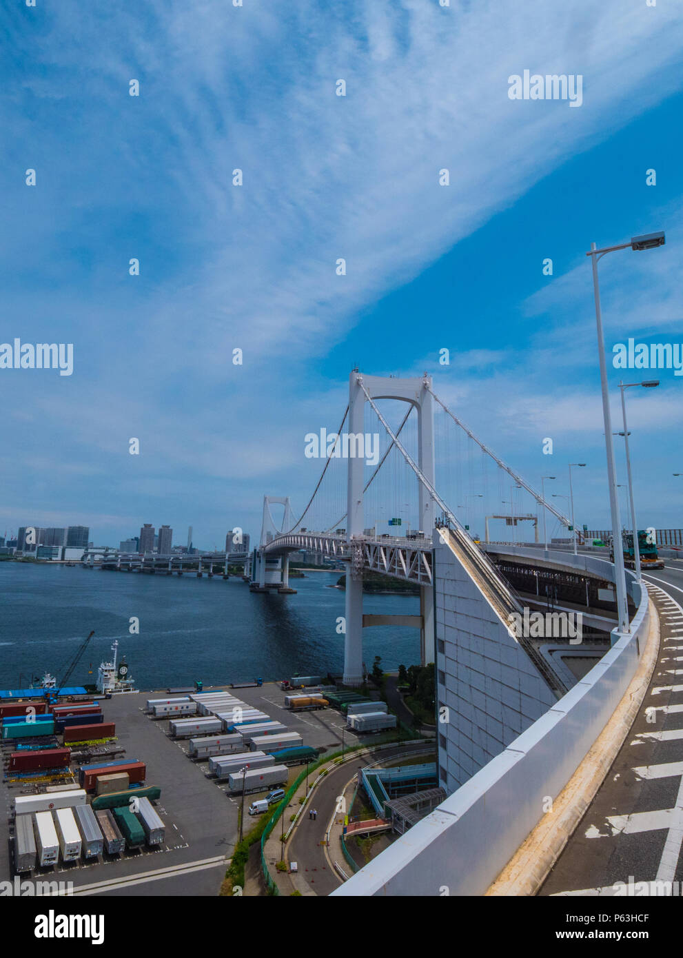 The famous Rainbow Bridge in Tokyo - TOKYO / JAPAN - JUNE 12, 2018 ...