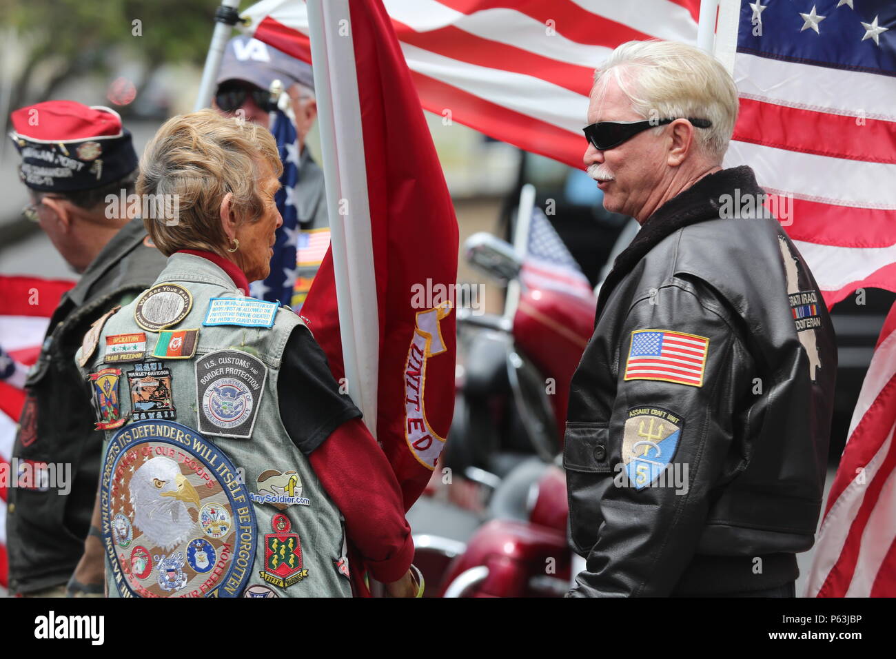 MARINE CORPS BASE CAMP PENDLETON, Calif. – Peggy Kane speaks with ...