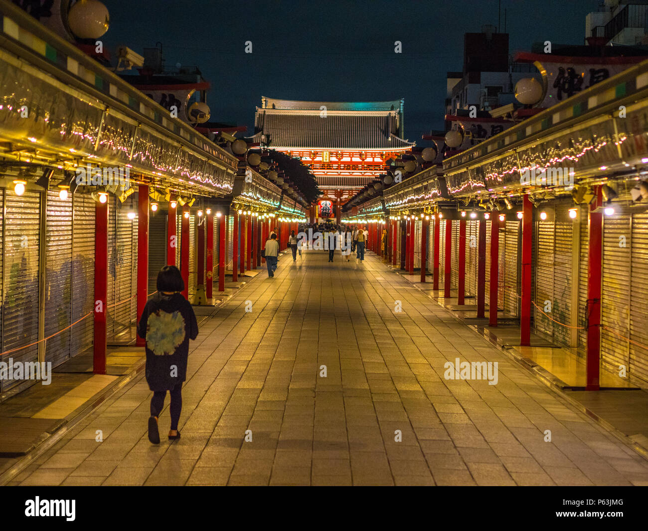 Most famous temple in Tokyo - Senso-Ji temple at night - TOKYO / JAPAN ...