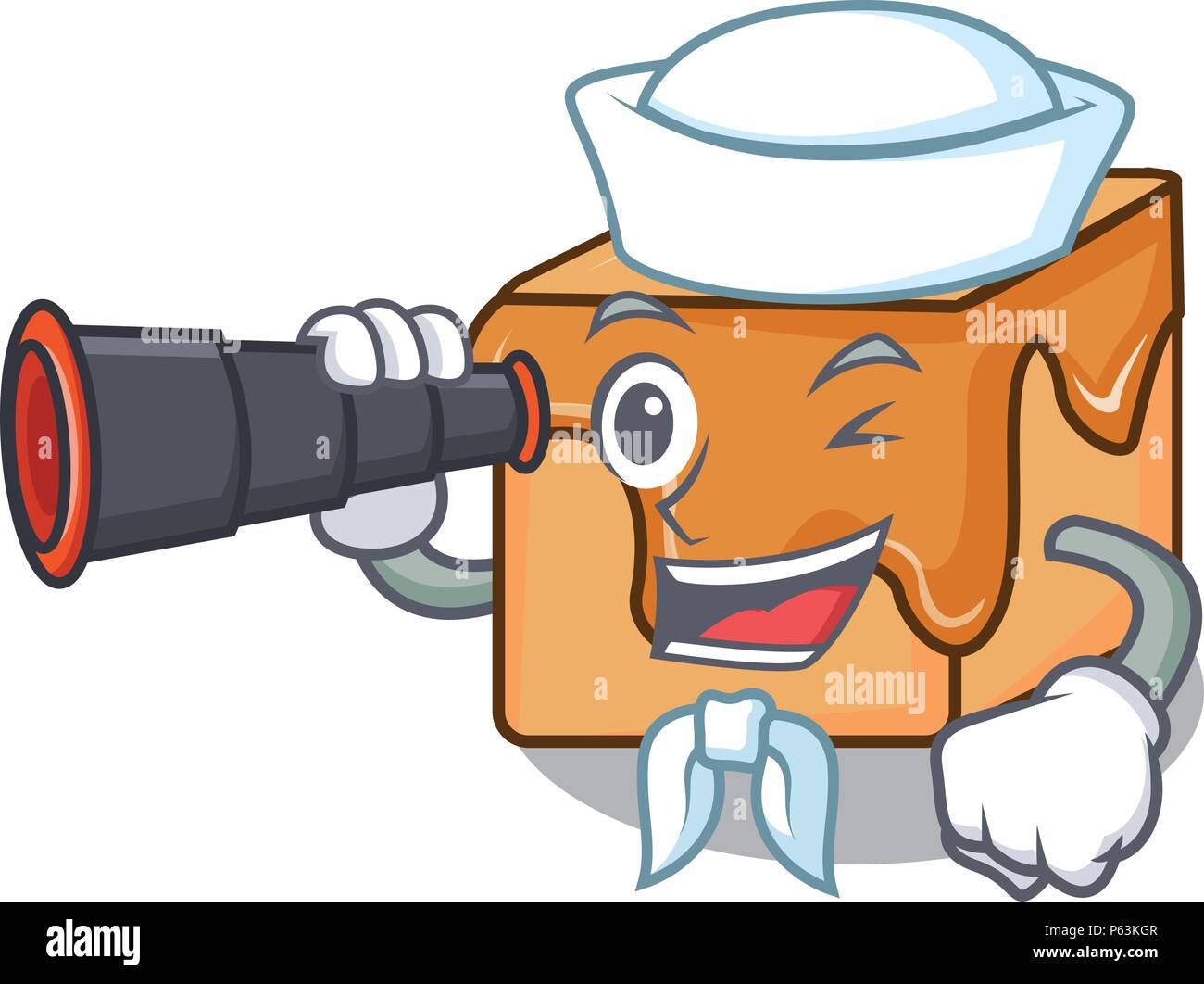 Sailor with binocular caramel candies mascot cartoon Stock Vector Image ...
