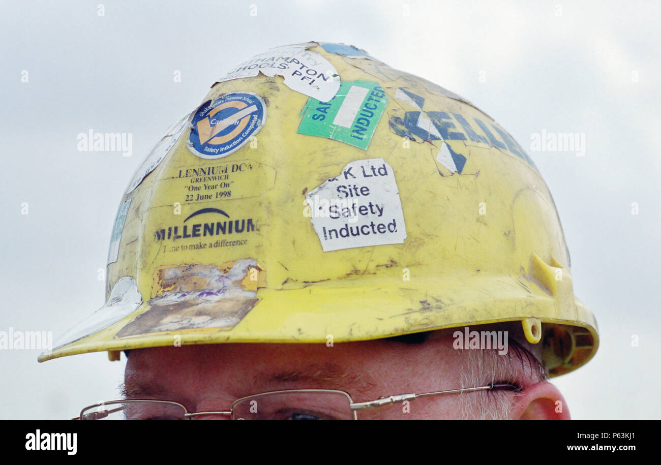 Worker hat with stickers hi-res stock photography and images - Alamy
