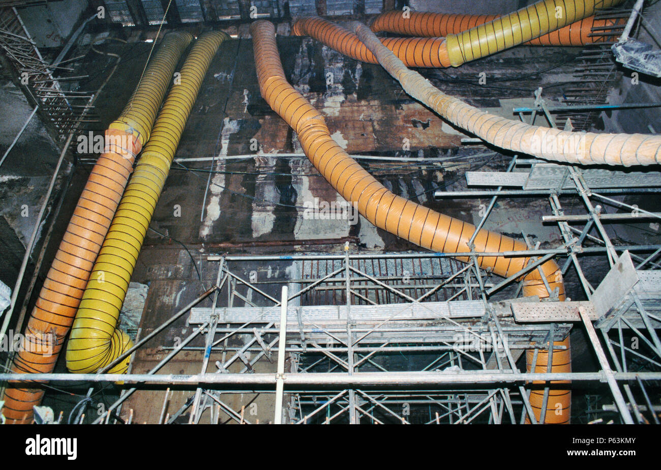 Ventilation tubes for station excavation, Singapore NJE line metro ...