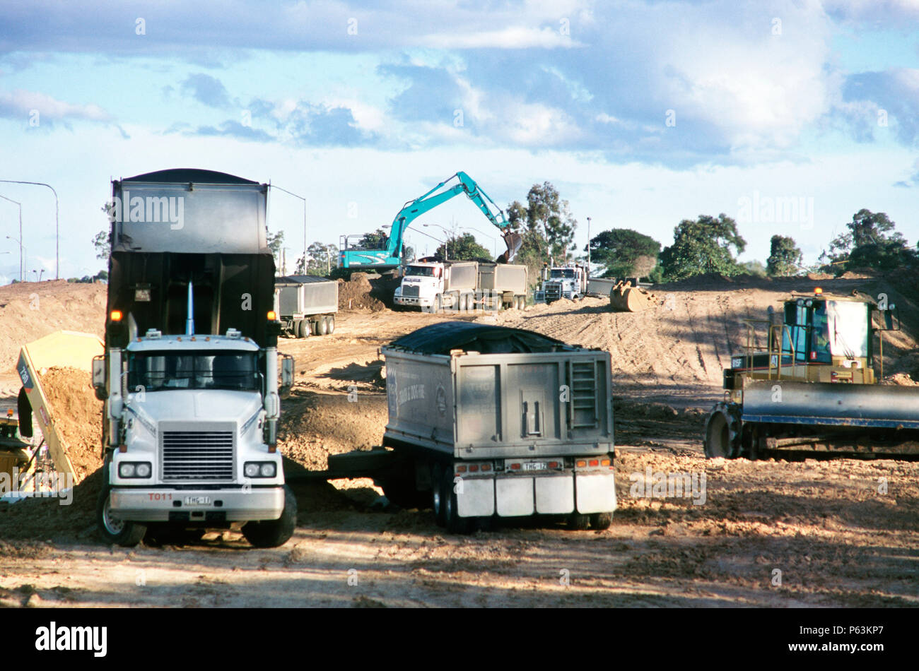 Moving earth and soil around on the work for the Brisbane Safelink ...
