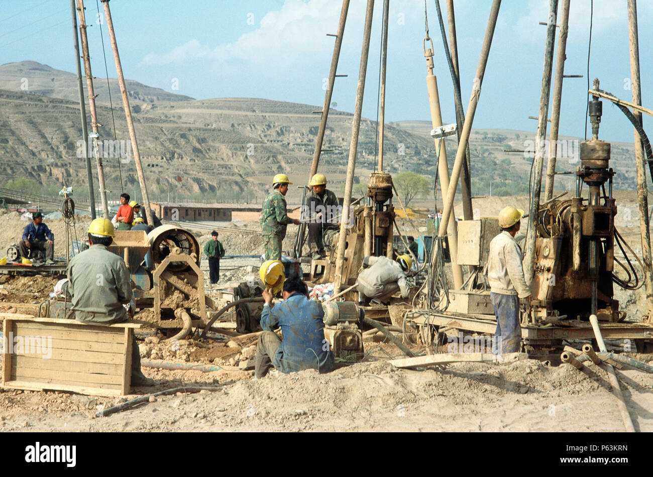 Drilling crews for the pumping station excavation in Shanxi province ...