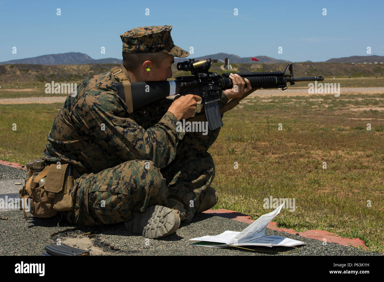 A U.S. Marine Corps recruit with Company F, 2d Recruit Training Battalion, Recruit Training ...
