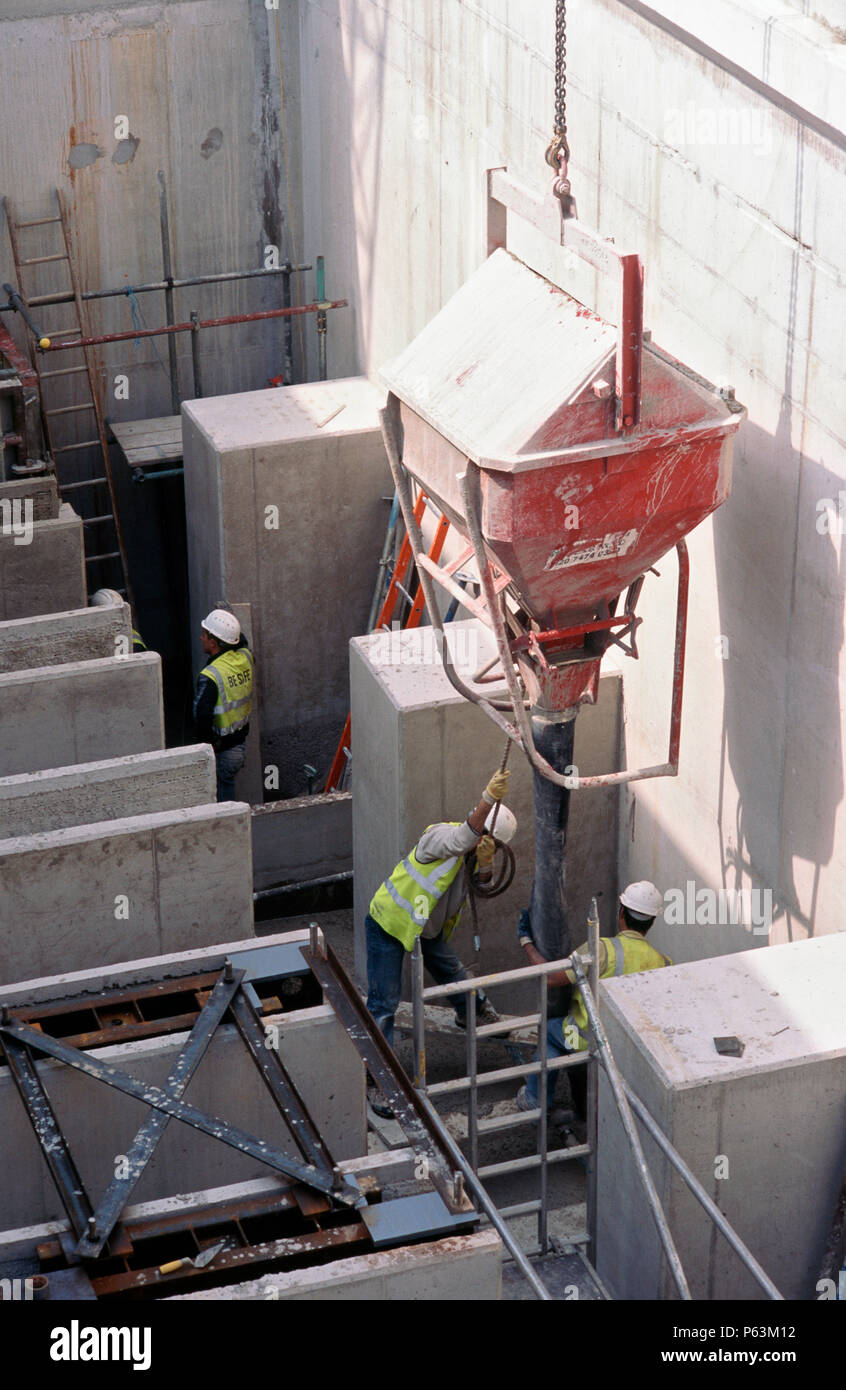 Concreting in the inlet chamber at the wastewater treatment works for ...