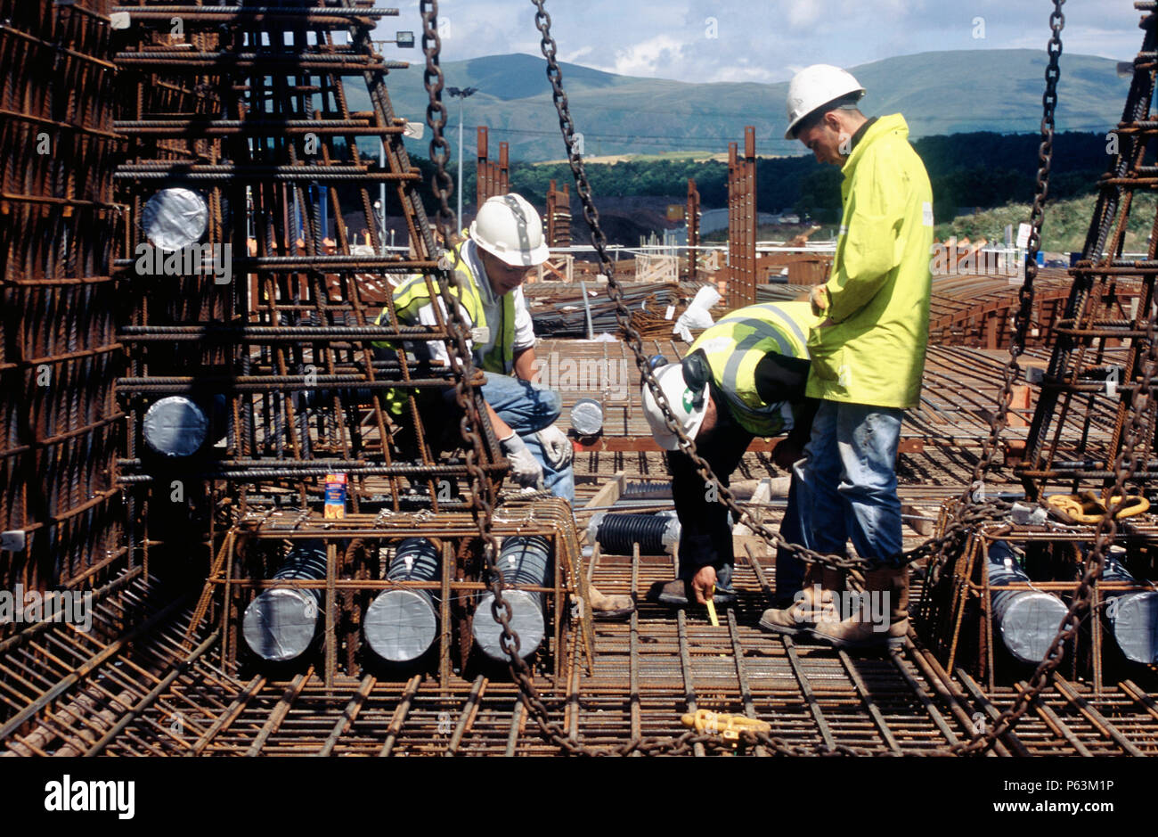 Adjusting reinforcement ofrthe complex bridge pier top section cage ...