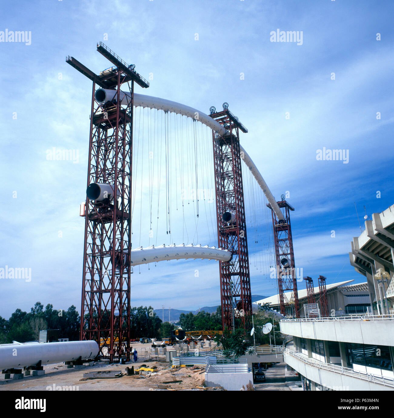 Construction of the Olympic stadium in Athens, Greece Stock Photo - Alamy