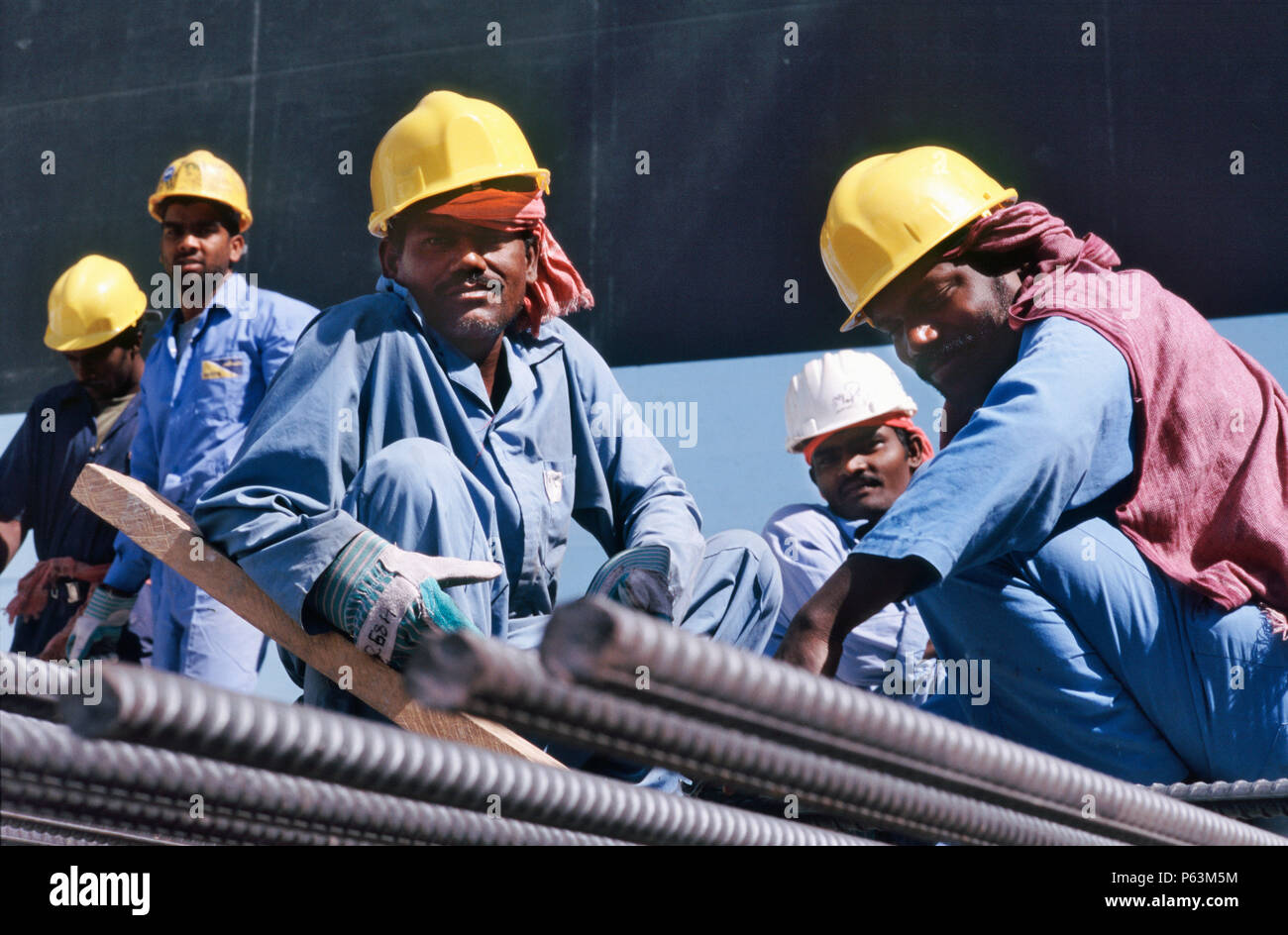 Laying reinforcement out for a major concrete pour in the basement of a ...