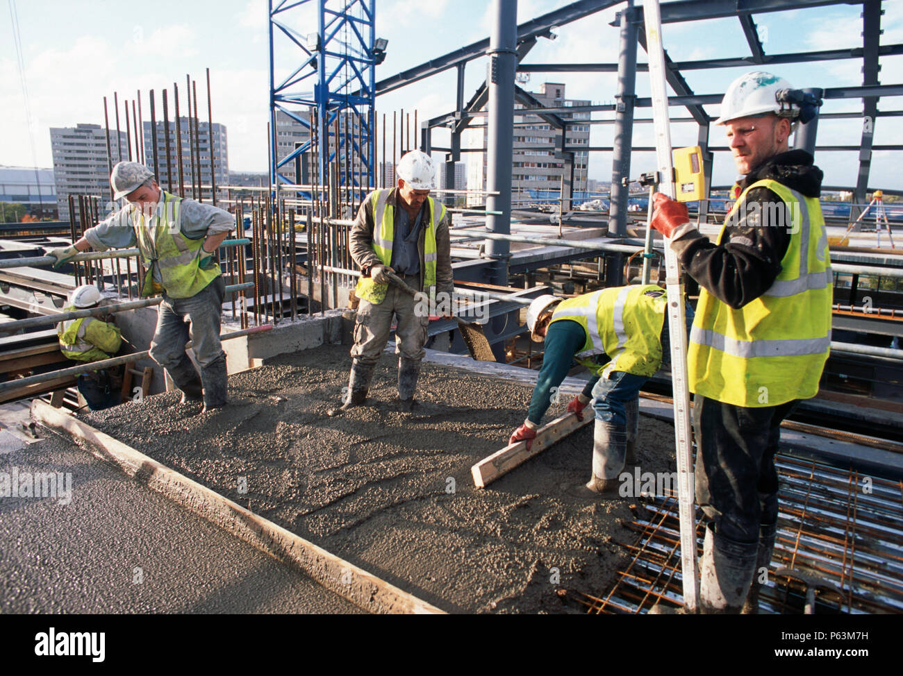 Top floor level frames continuing concrete work on the slab ...