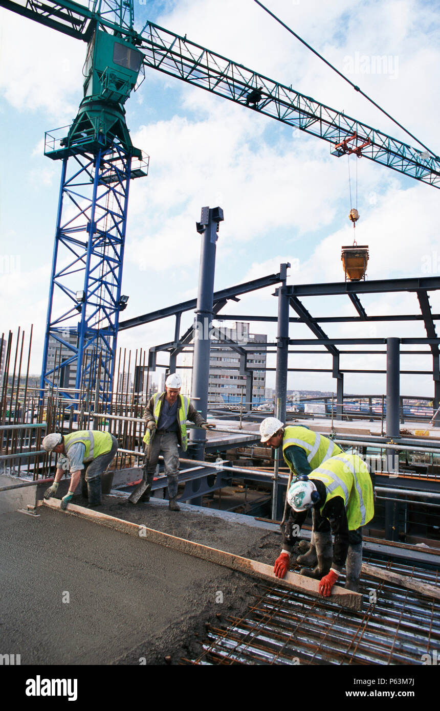 Top floor level frames continuing concrete work on the slab ...