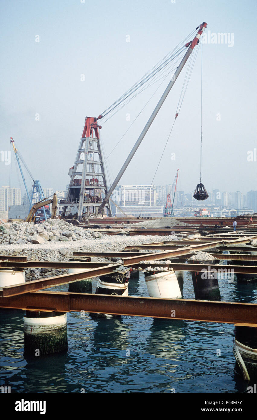 Reclamation work underway for Kowloon East, Hong Kong Stock Photo - Alamy