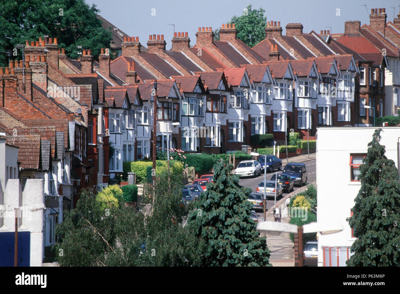 Classic British terraced housing, Wembley, North London, UK Stock Photo ...