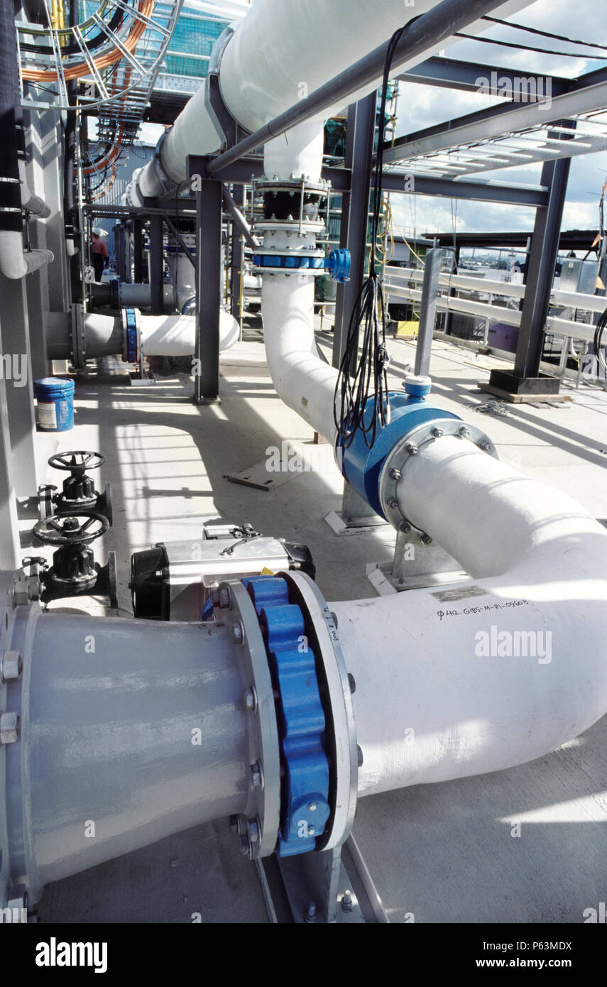 Pipework at a waste water treatment plant on the Western Corriodor ...