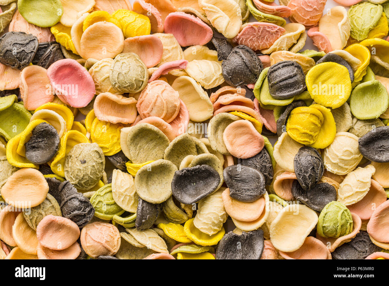Italian rainbow pasta. Top view Stock Photo - Alamy