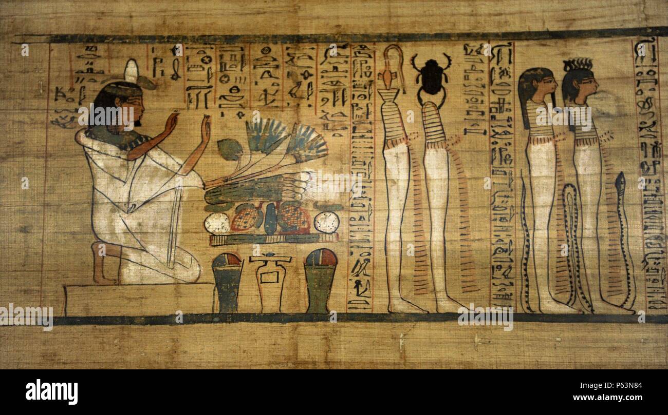 Worship of Ra in the west, Litany of Ra. Papyrus. Third Intermediate ...