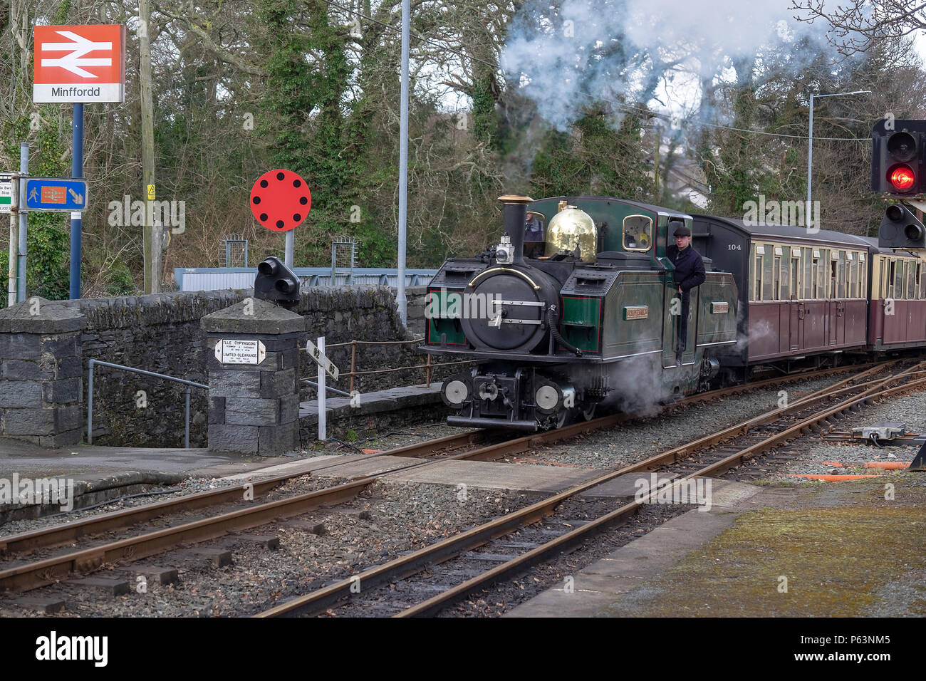 Farlie narrow gauge steam loco on the Ffestiniog railway Stock Photo ...