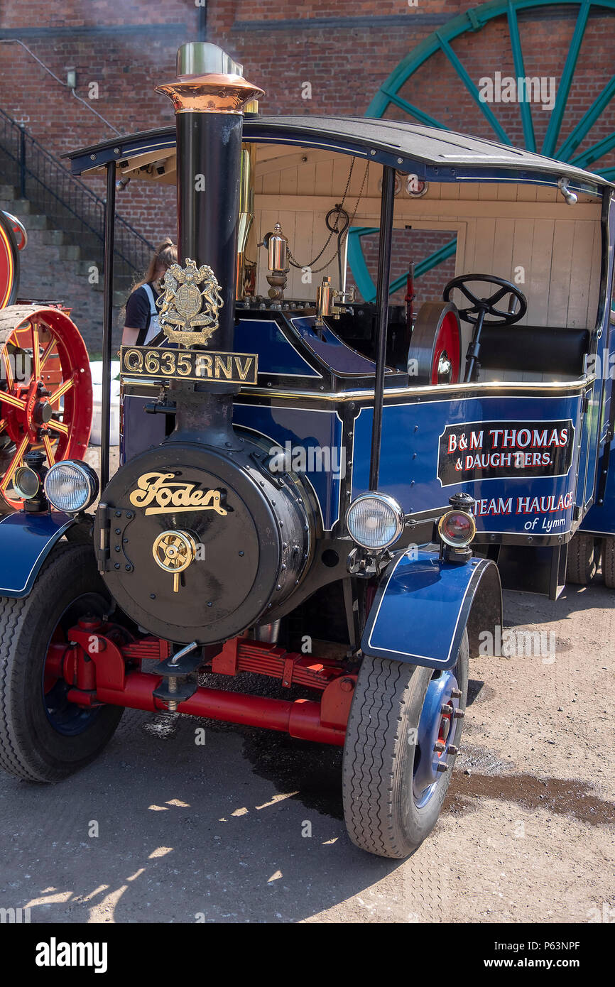 Vintage Traction Engine on Display at Local Colliery Stock Photo - Alamy