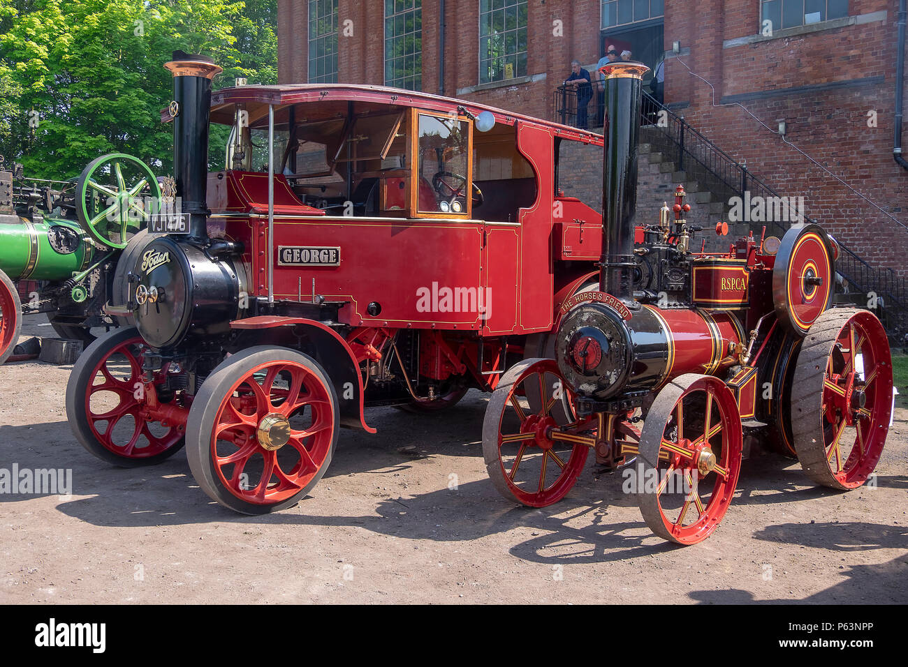 Vintage Traction Engine on Display at Local Colliery Stock Photo - Alamy
