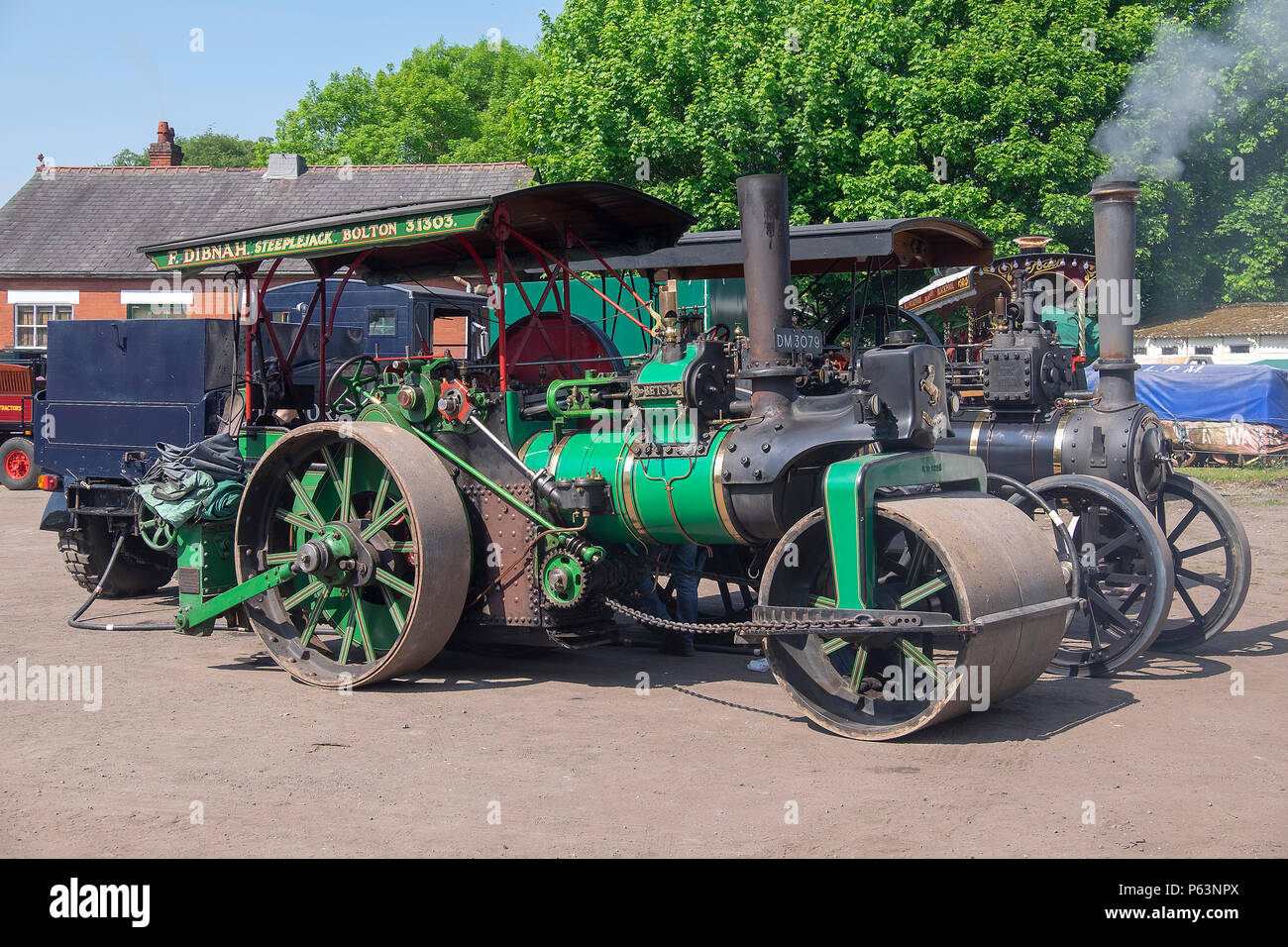 Vintage Traction Engine on Display at Local Colliery Stock Photo - Alamy