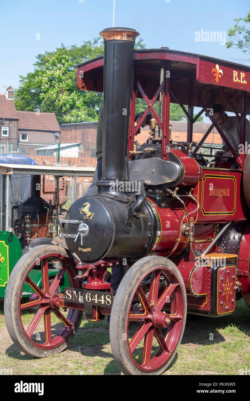 Vintage Traction Engine on Display at Local Colliery Stock Photo - Alamy