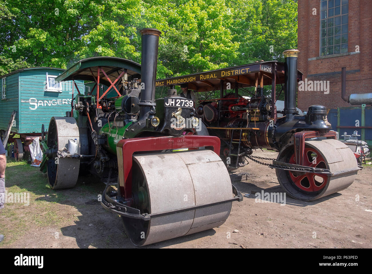 Vintage Traction Engine on Display at Local Colliery Stock Photo - Alamy