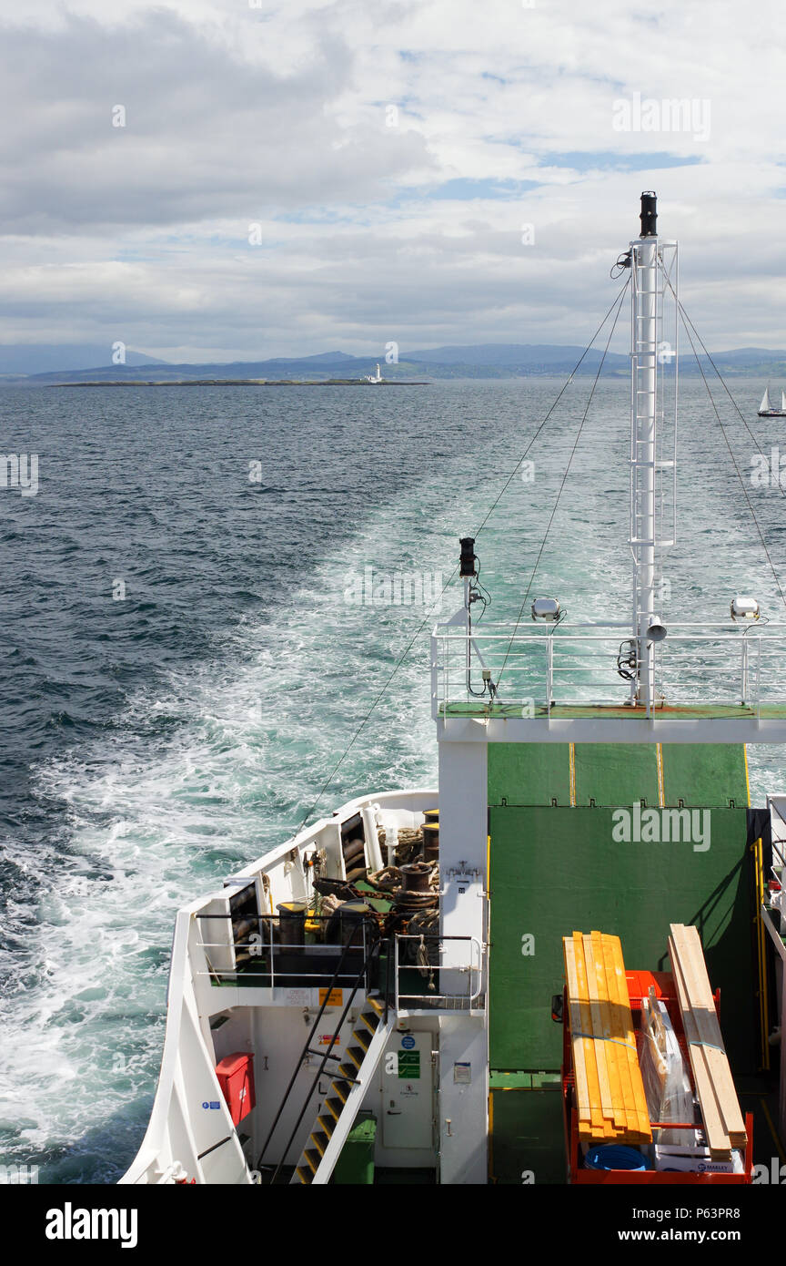 On board of a CalMac ferry crossing from mainland Scotland to the Isle ...