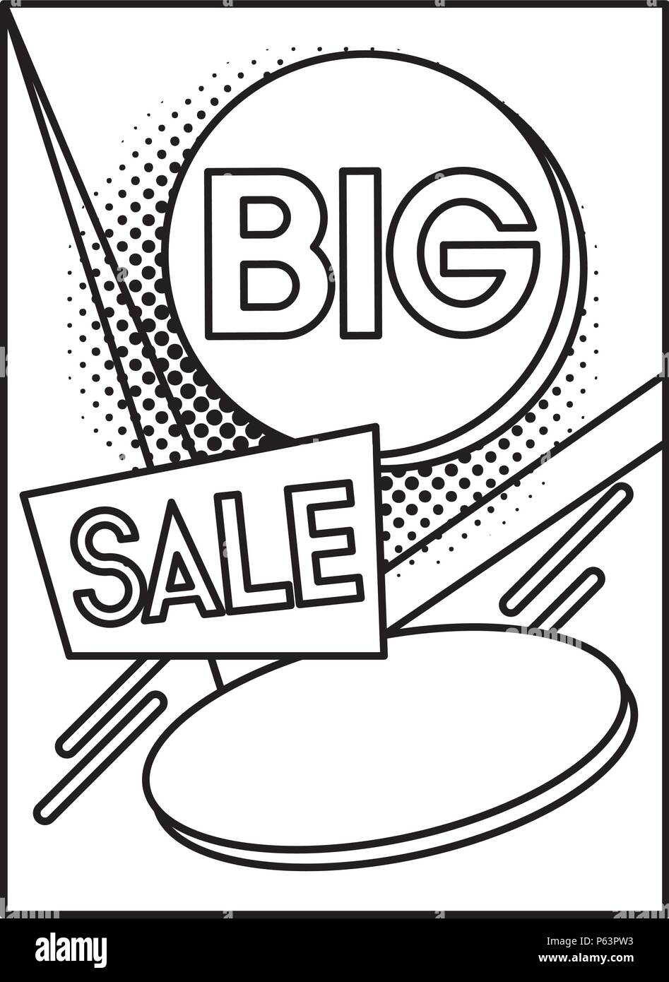 line special big sale price offer vector illustration Stock Vector ...