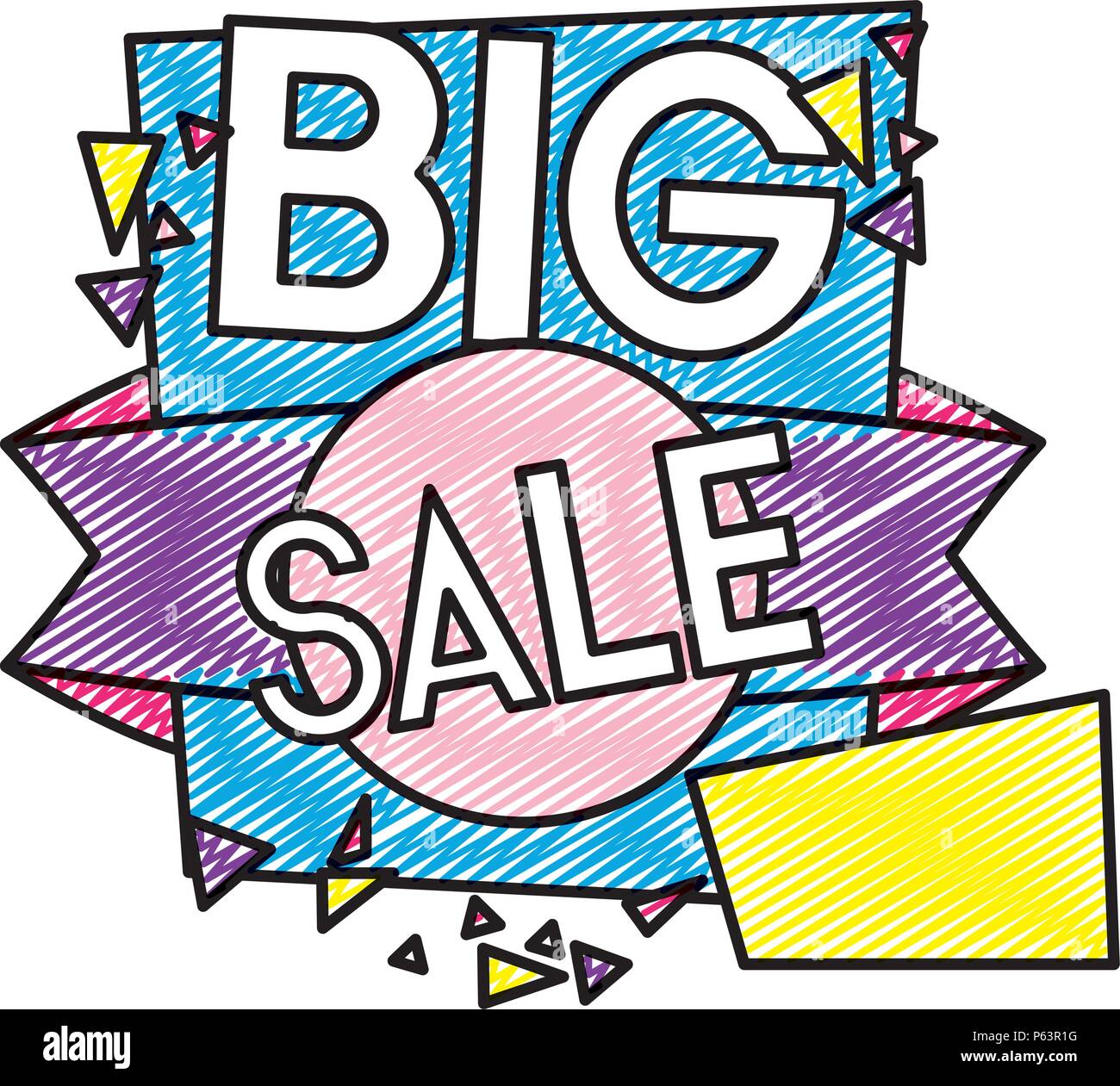 doodle big buy sale discount tag vector illustration Stock Vector Image ...