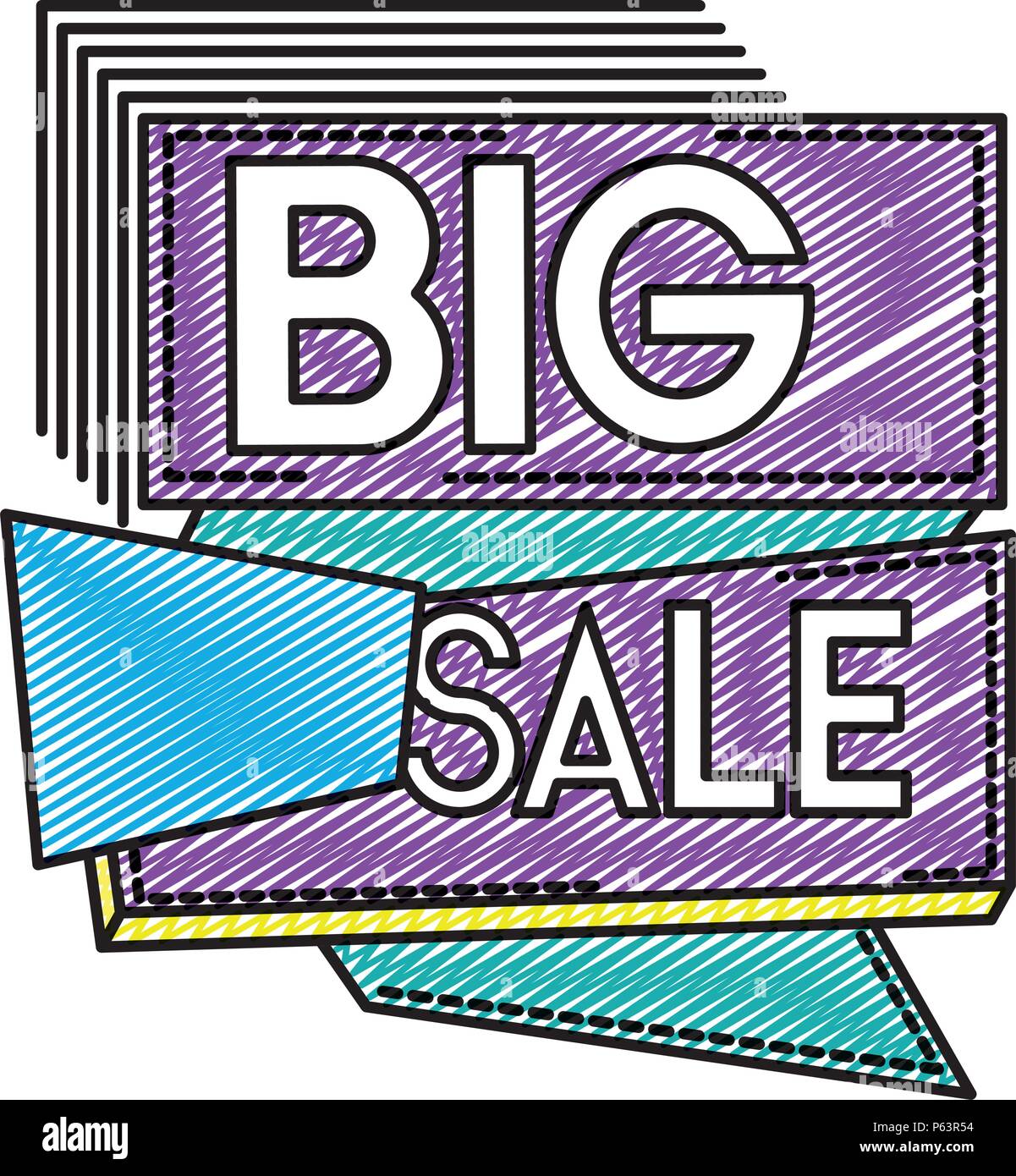 doodle big promotion sale offer discount vector illustration Stock ...