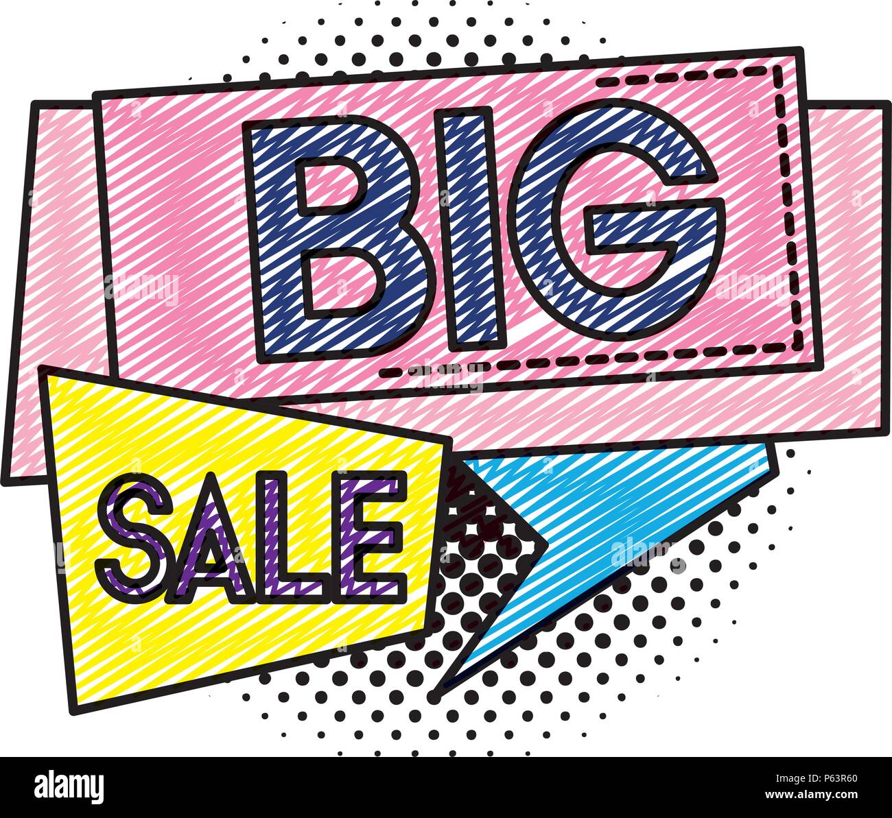 doodle big discount sale special offer vector illustration Stock Vector ...