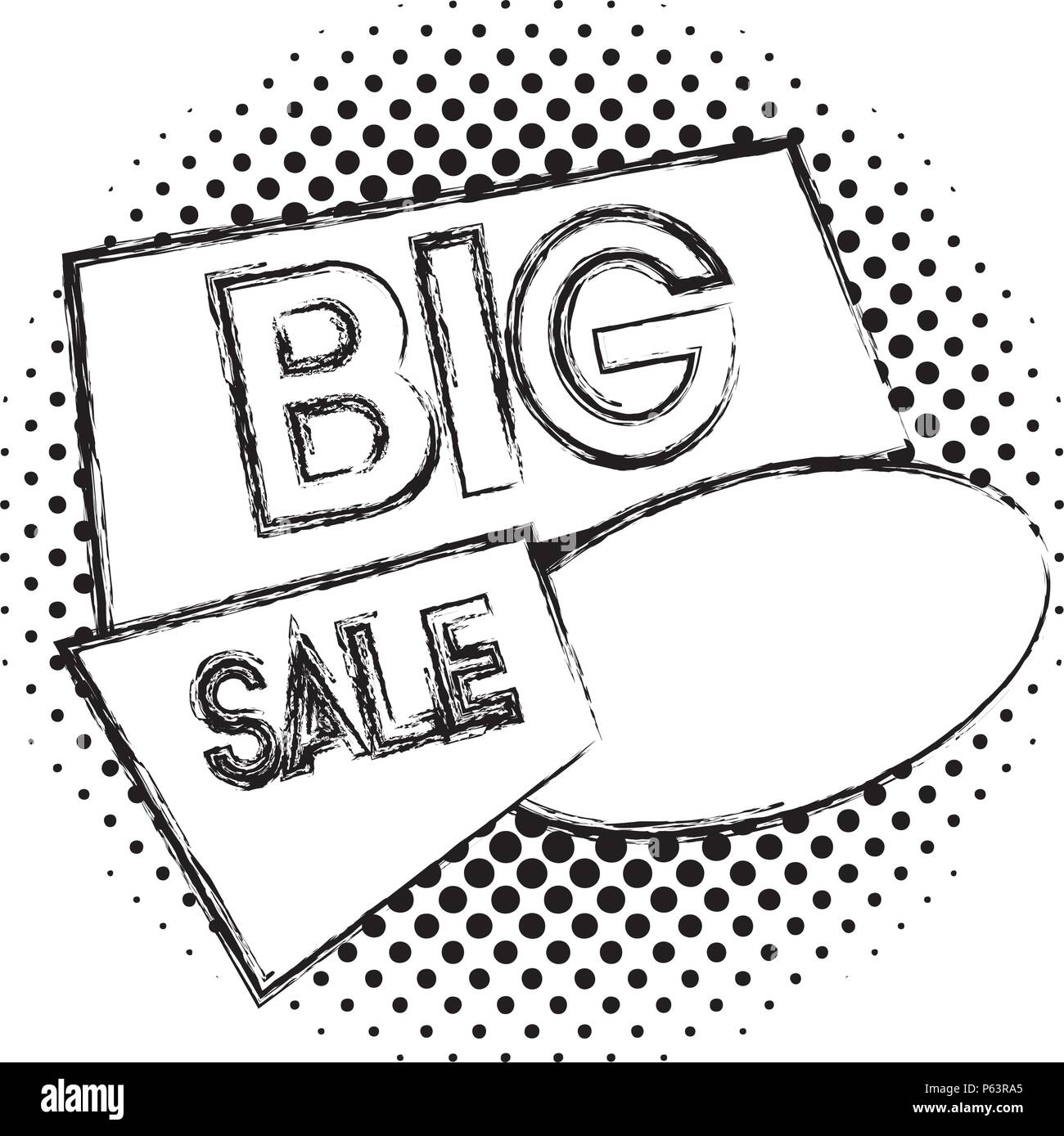 grunge offer big sale price tag vector illustration Stock Vector Image ...
