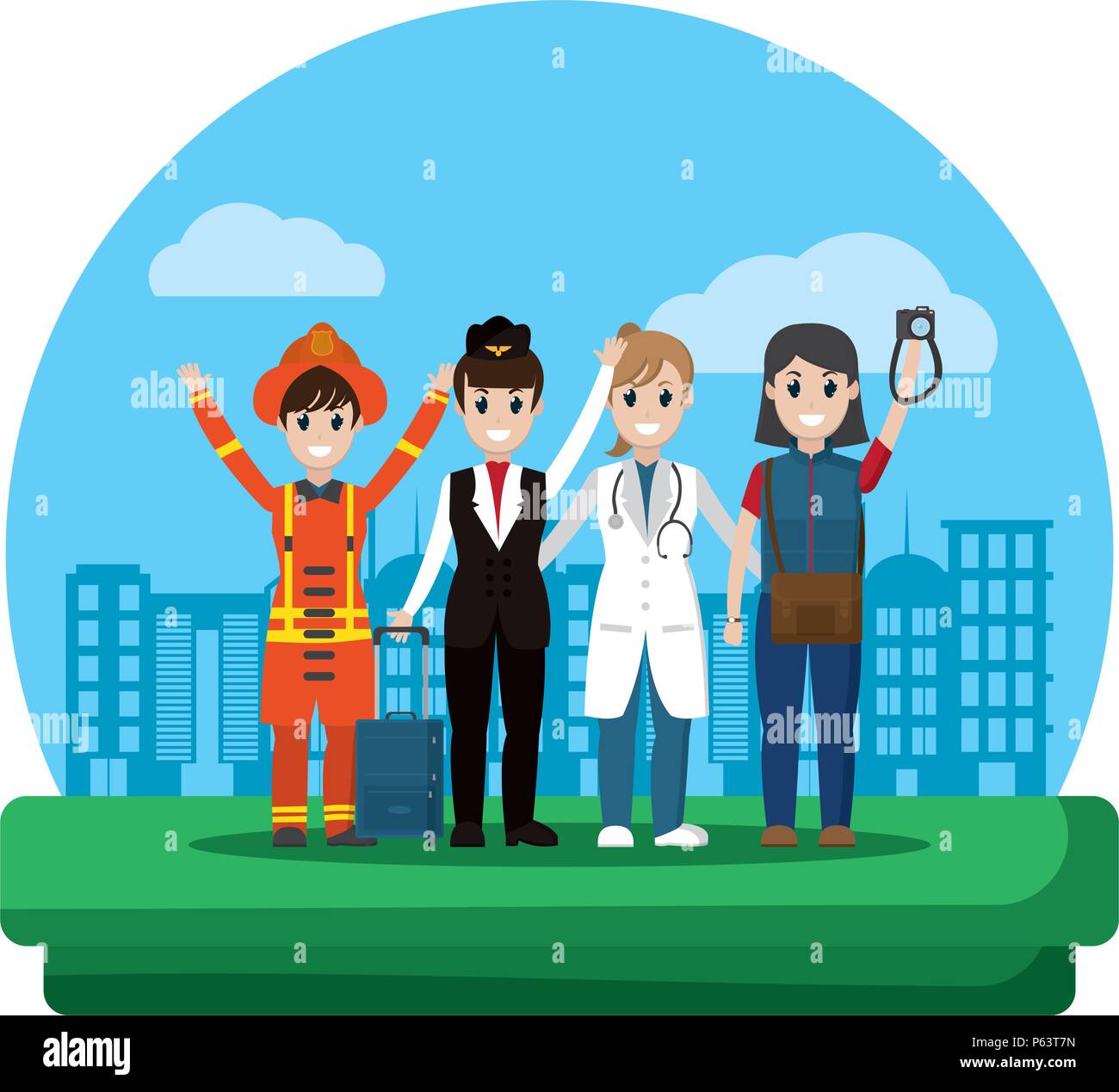 nice professional people job career vector illustration Stock Vector ...