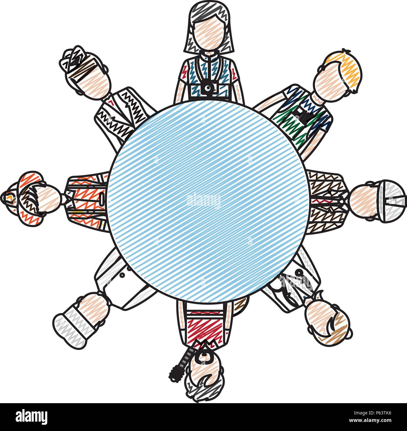 doodle professional people carrer job emblem vector illustration Stock ...