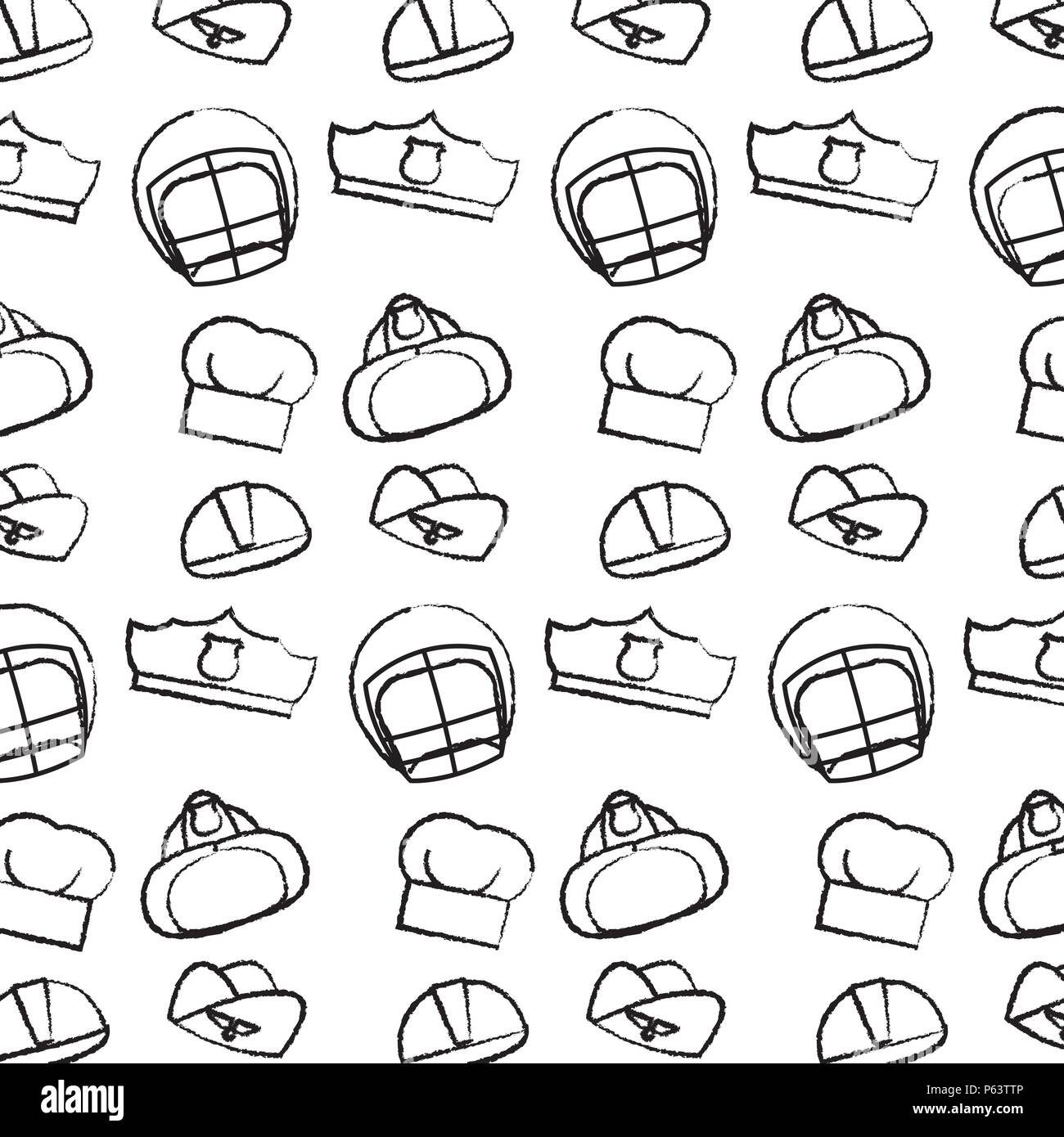 grunge professional hats and helmets work background vector ...