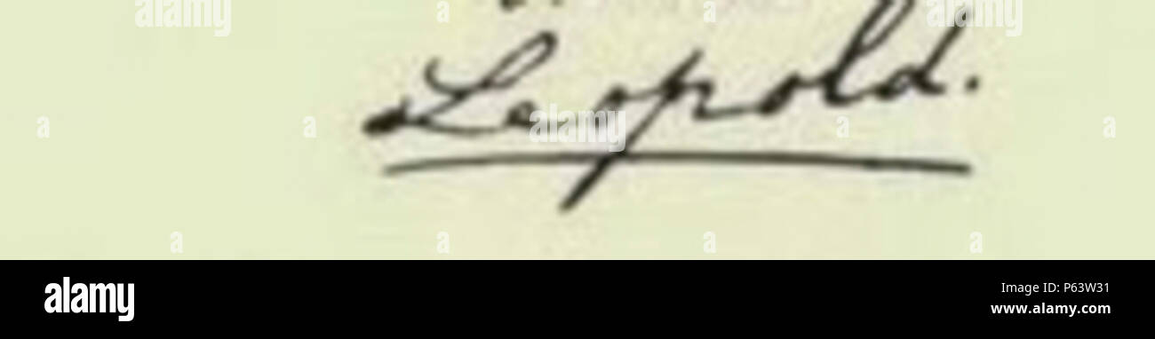 1863 signature of King Leopold I of Belgium Stock Photo - Alamy