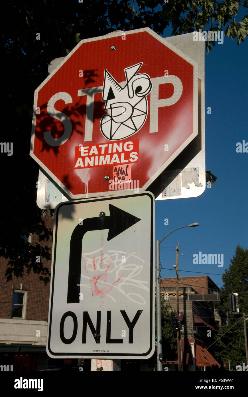 Stop Eating Animals - Adding words to traffic stop signs to create ...