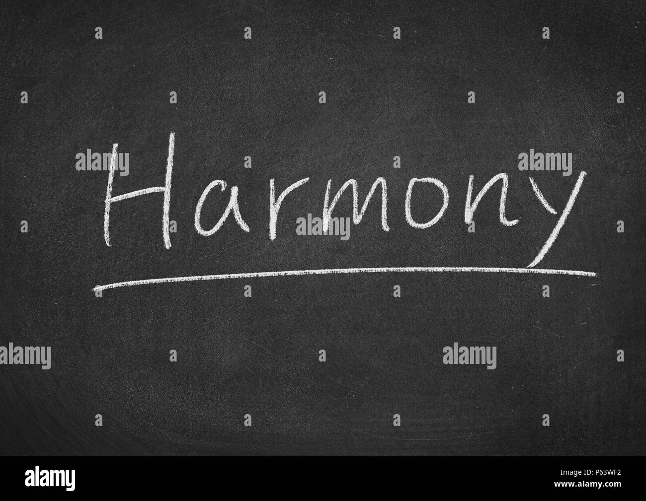 harmony concept word on a blackboard background Stock Photo - Alamy
