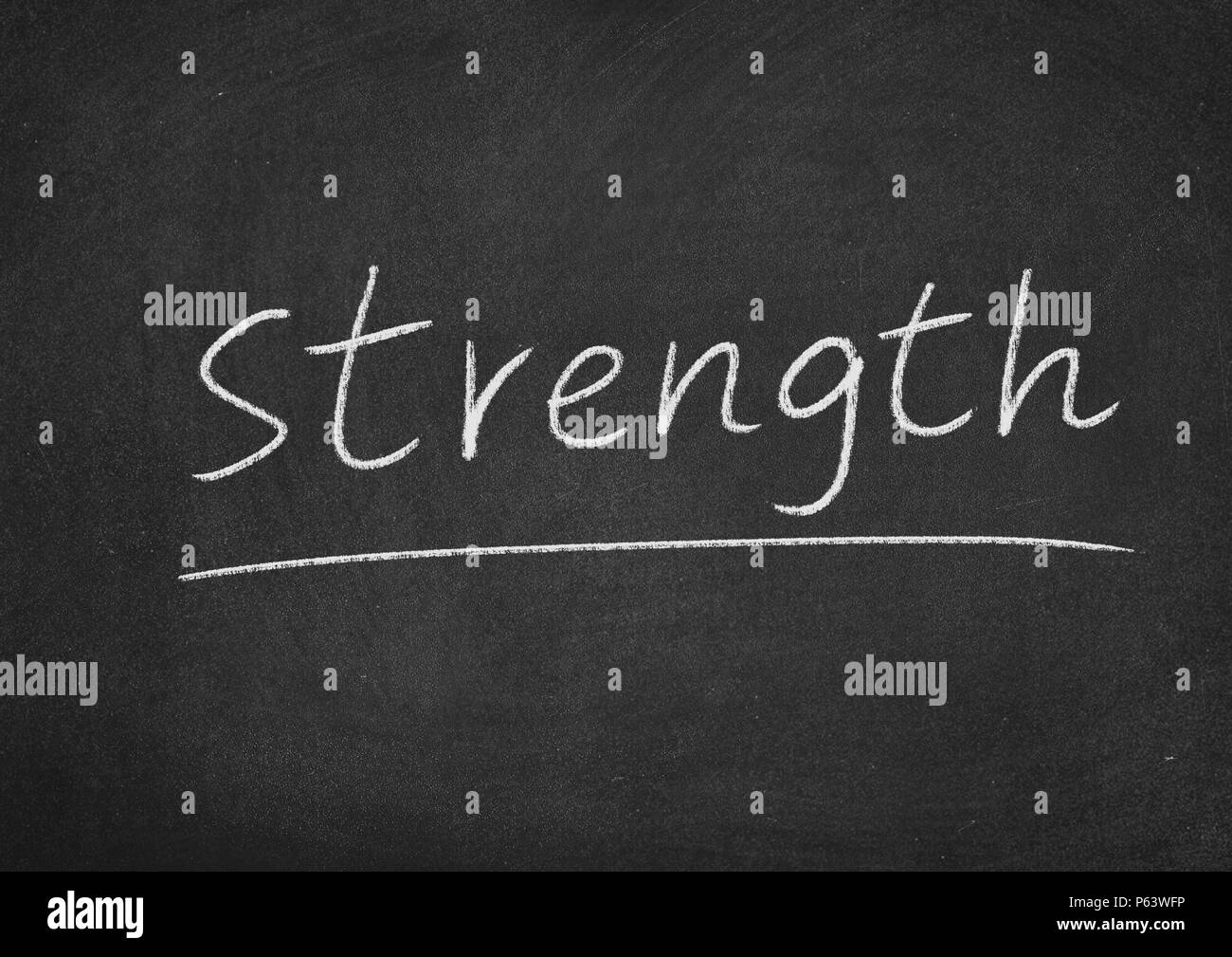 strength concept word on a blackboard background Stock Photo - Alamy