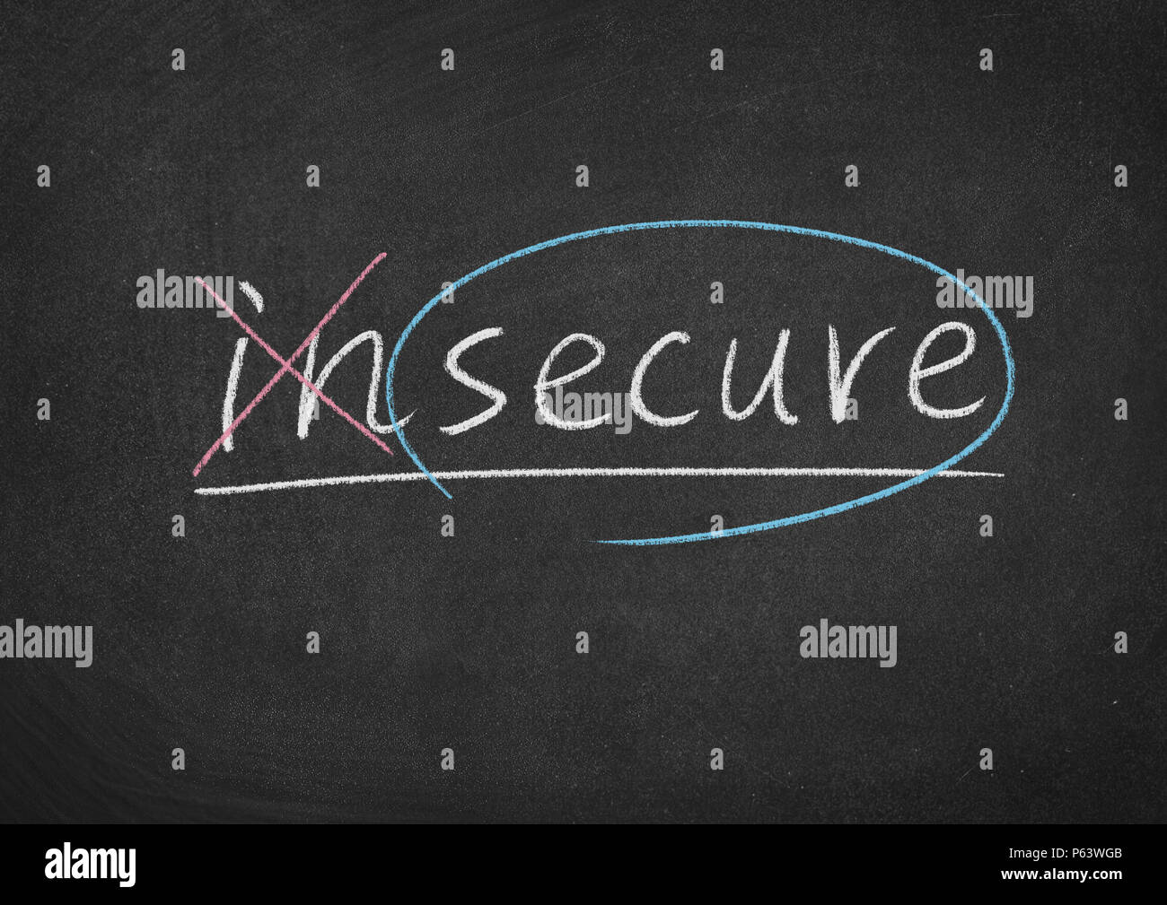 secure concept word on a blackboard background Stock Photo - Alamy