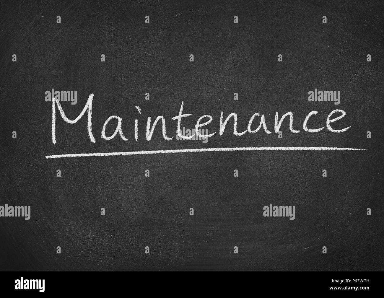 maintenance concept word on a blackboard background Stock Photo - Alamy