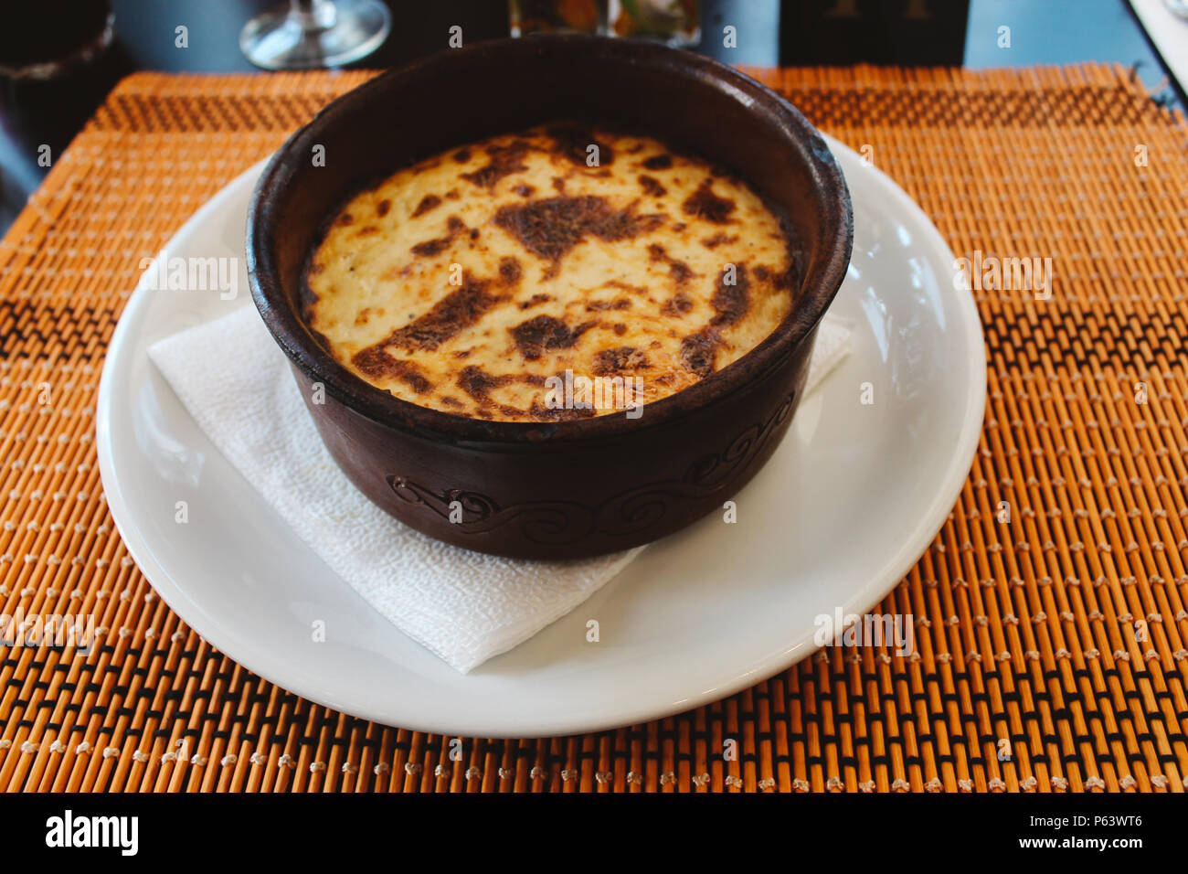 Greek traditional food Moussaka Stock Photo - Alamy