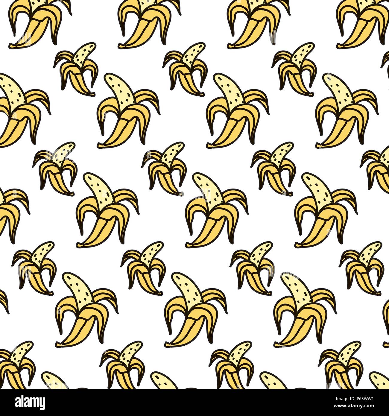 color delicious banana organic fruit background vector illustration ...