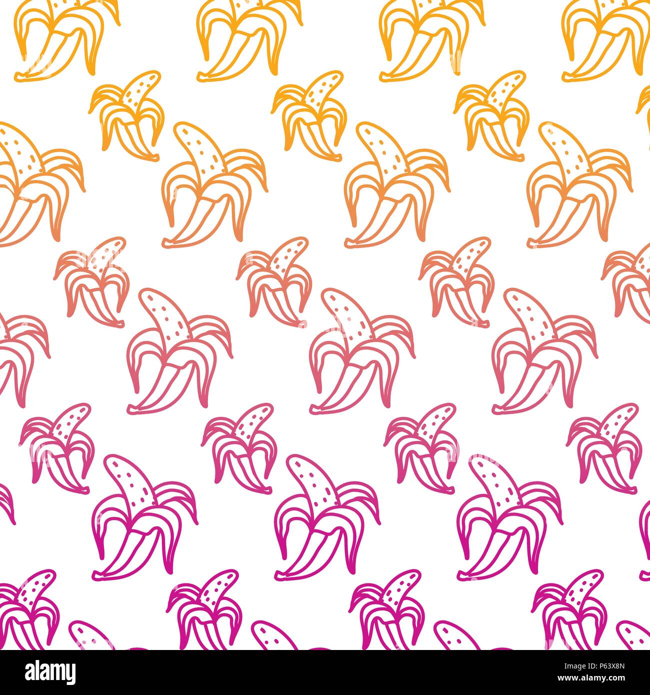 degraded line delicious banana organic fruit background vector ...