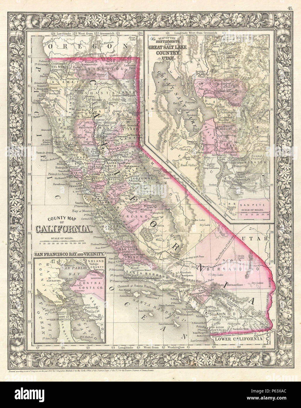 1866 Mitchell Map of California - Geographicus - California-mitchell ...