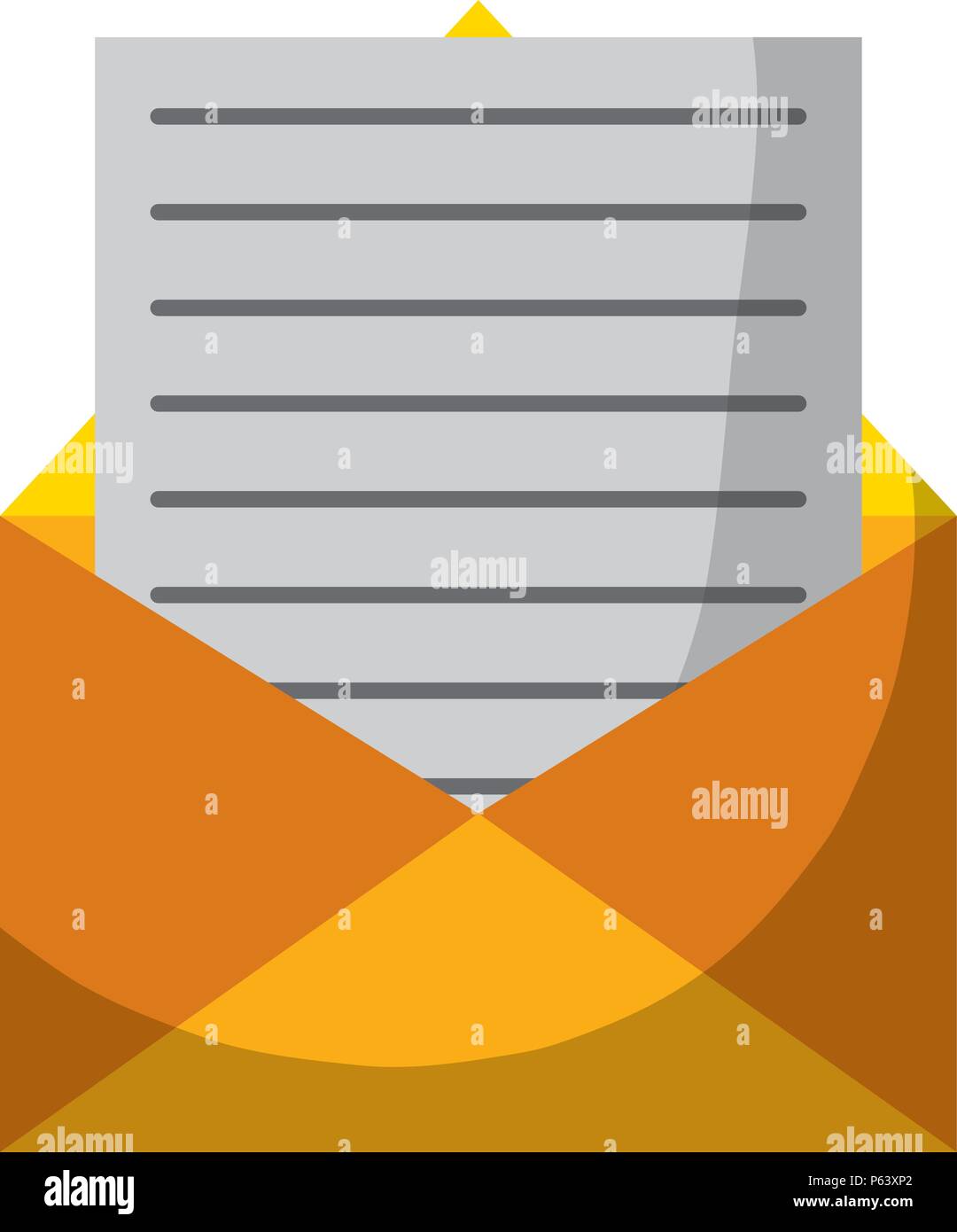 e-mail message letter with document information vector illustration ...