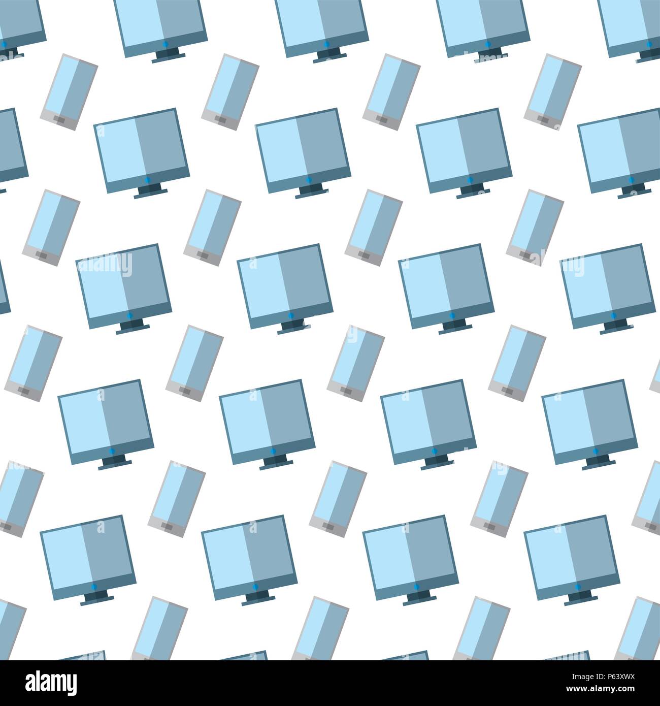 electronic computer and smartphone technology background vector ...