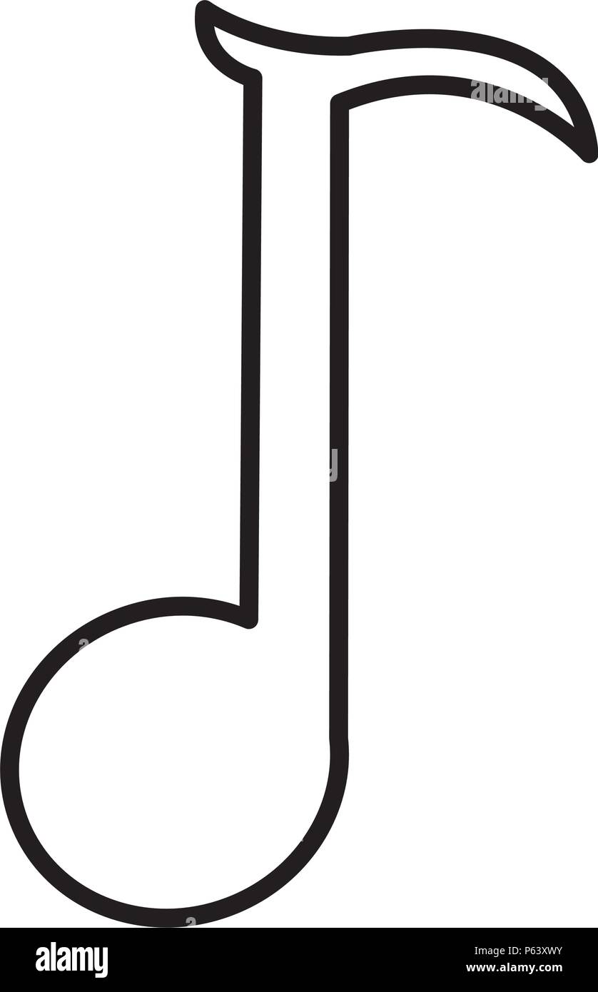 line quaver rhythm musical note sign vector illustration Stock Vector ...